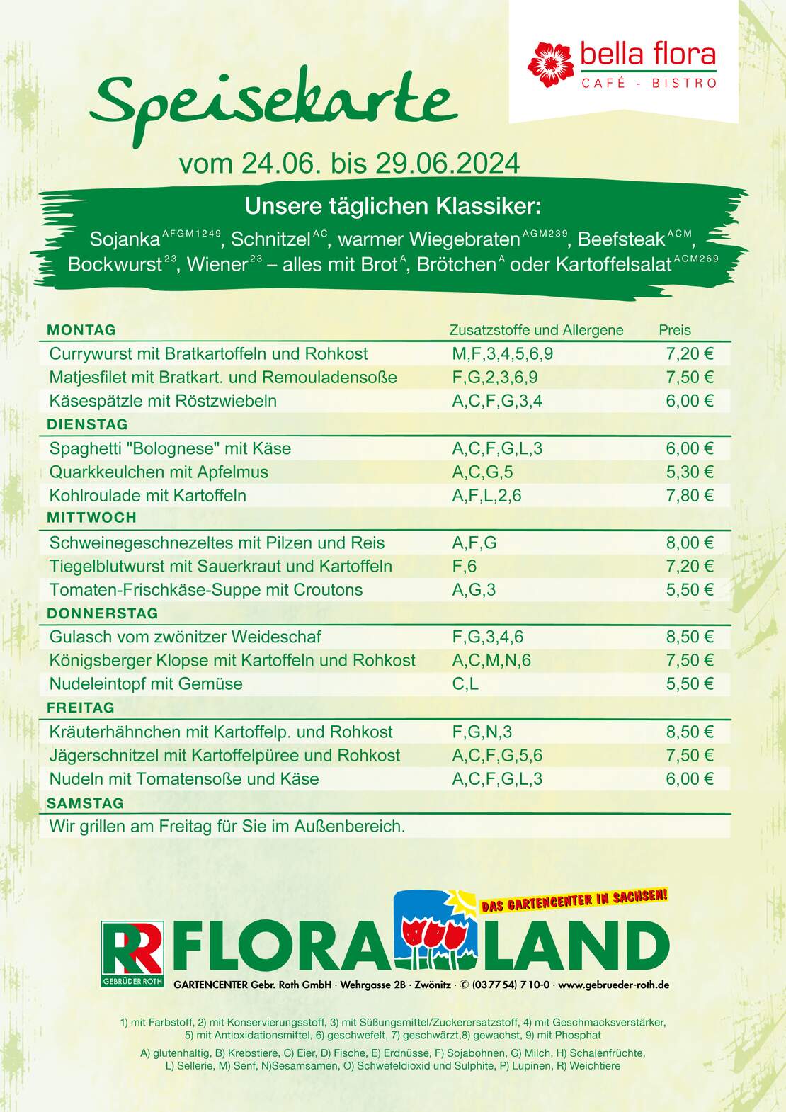 Café-Bistro bella flora: für die kulinarische Pause im Floraland
